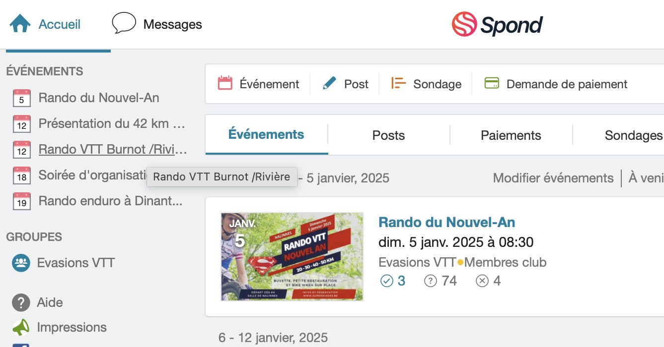 SPOND, et le club s’ouvre à vous